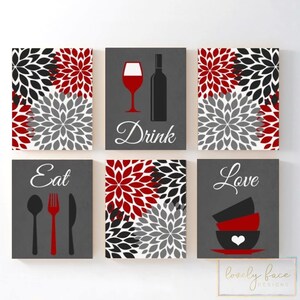 Eat Drink Love Kitchen Wall Art Eat Drink Love Prints or | Etsy