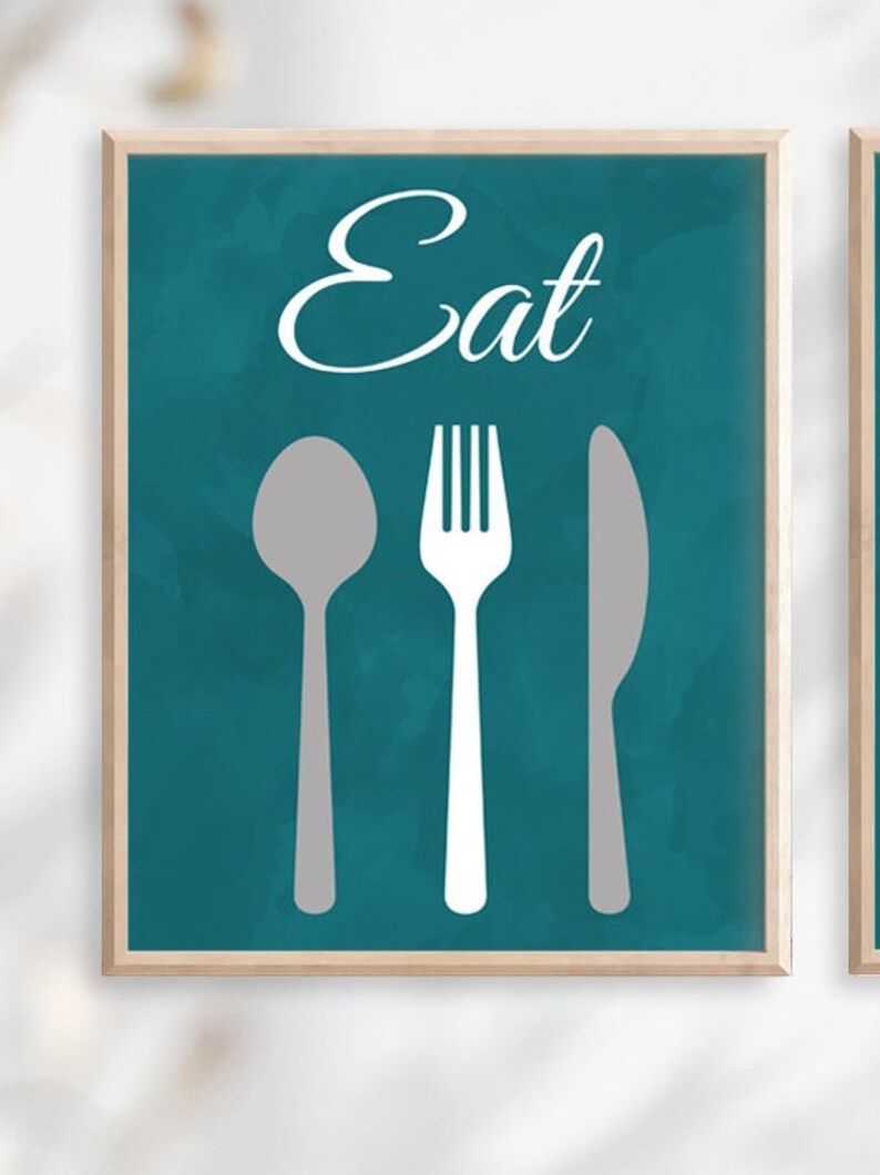 Eat Drink Love Kitchen Wall Art Eat Drink Love Prints or - Etsy