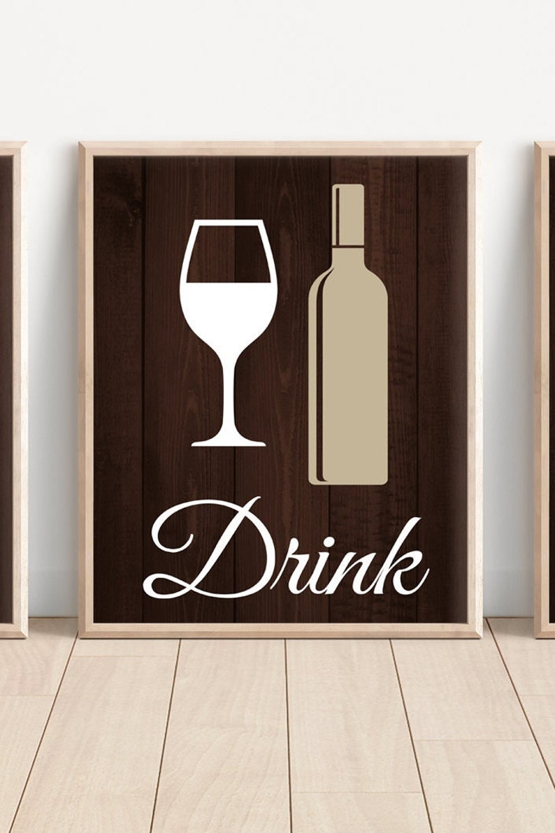 Eat Drink Love Kitchen Wall Art Eat Drink Love Prints or - Etsy