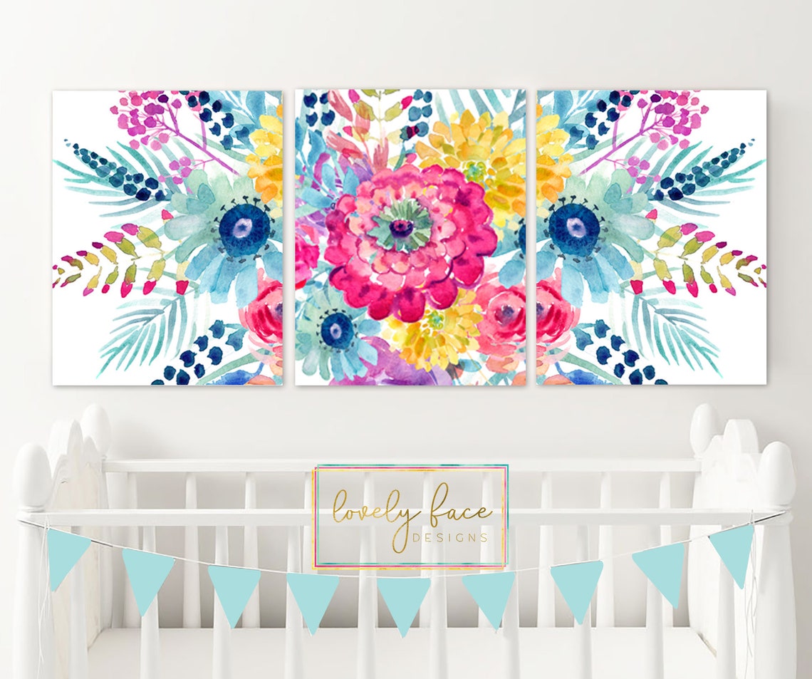 Watercolor Floral Wall Art Watercolor Flower Art Watercolor | Etsy