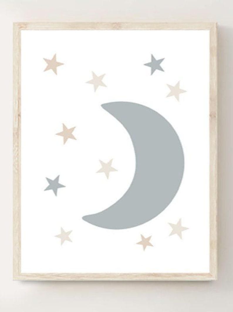 Neutral Cloud Moon Twinkle Twinkle Little Star Set of 3 Prints or ...
