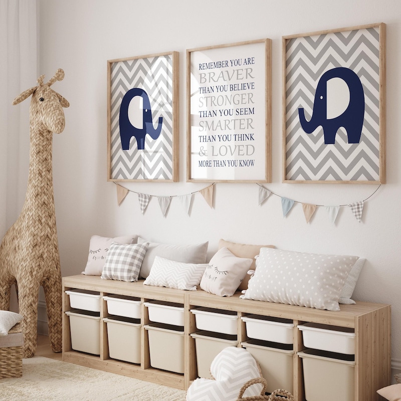 Blue Gray Elephant - Etsy