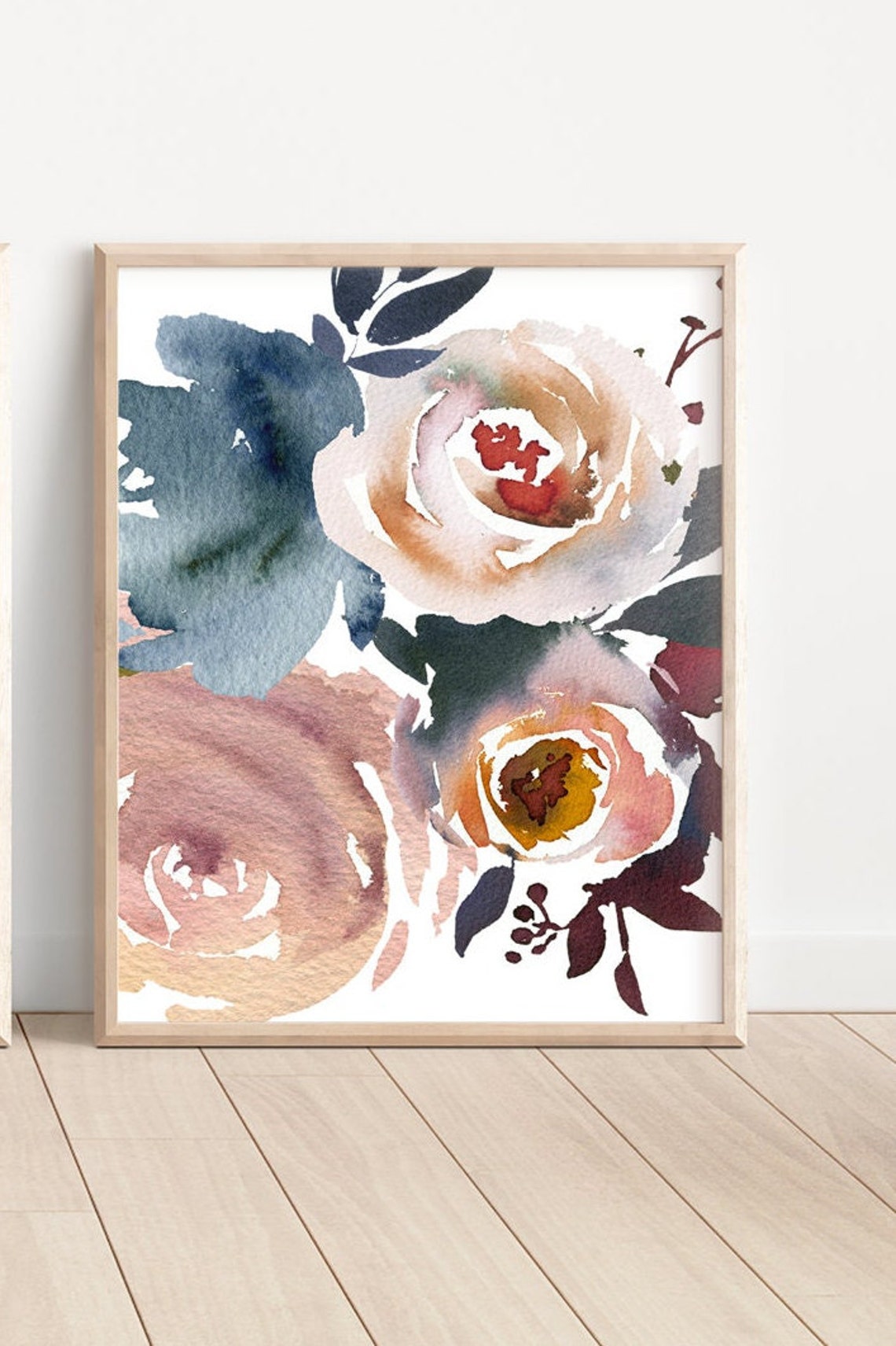 Watercolor Floral Wall Art Minimalist Wall Art Watercolor - Etsy
