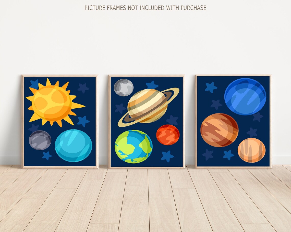 PLANET Wall Art Planet CANVAS or Prints Outer Space Sun - Etsy