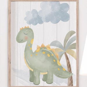 Watercolor Dinosaur Wall Art, Distressed Dinosaur Prints for Boys Room ...