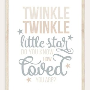 Neutral Cloud Moon Twinkle Twinkle Little Star Set of 3 Prints or ...