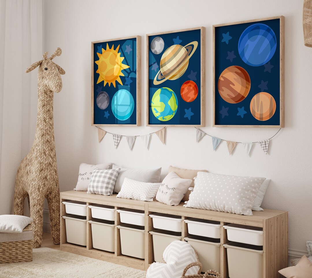 PLANET Wall Art, Planet CANVAS or Prints Outer Space Sun Planets Earth ...