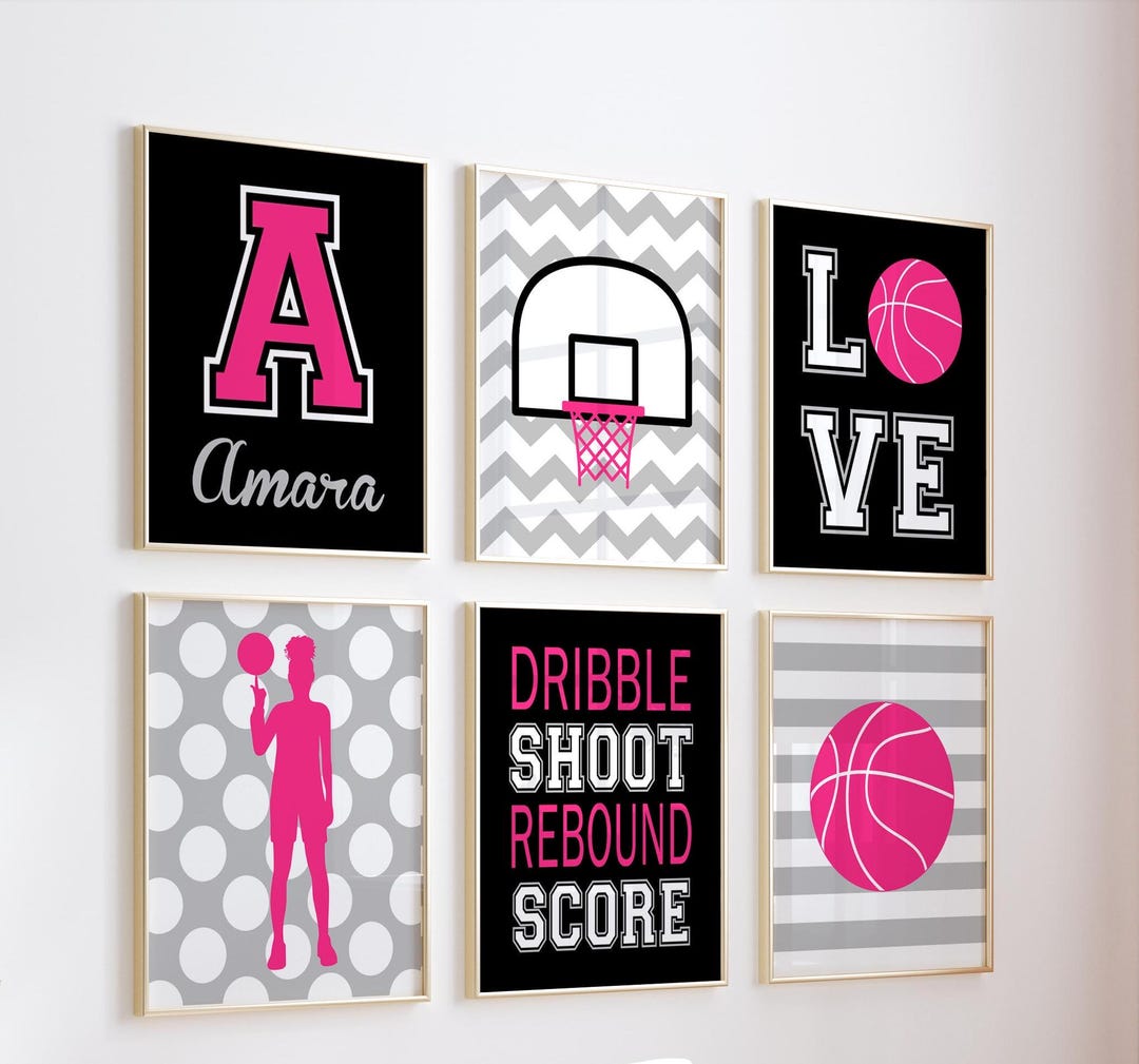 Girl Basketball Wall Art, Basketball Prints or Canvas, Sports Theme ...