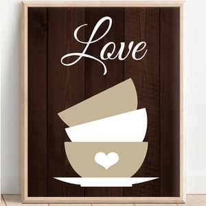 Eat Drink Love Kitchen Wall Art Eat Drink Love Prints or - Etsy