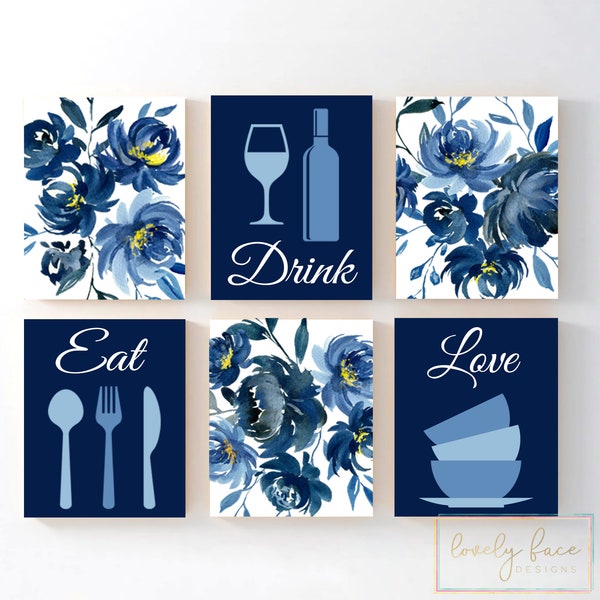 Blue Kitchen Art - Etsy