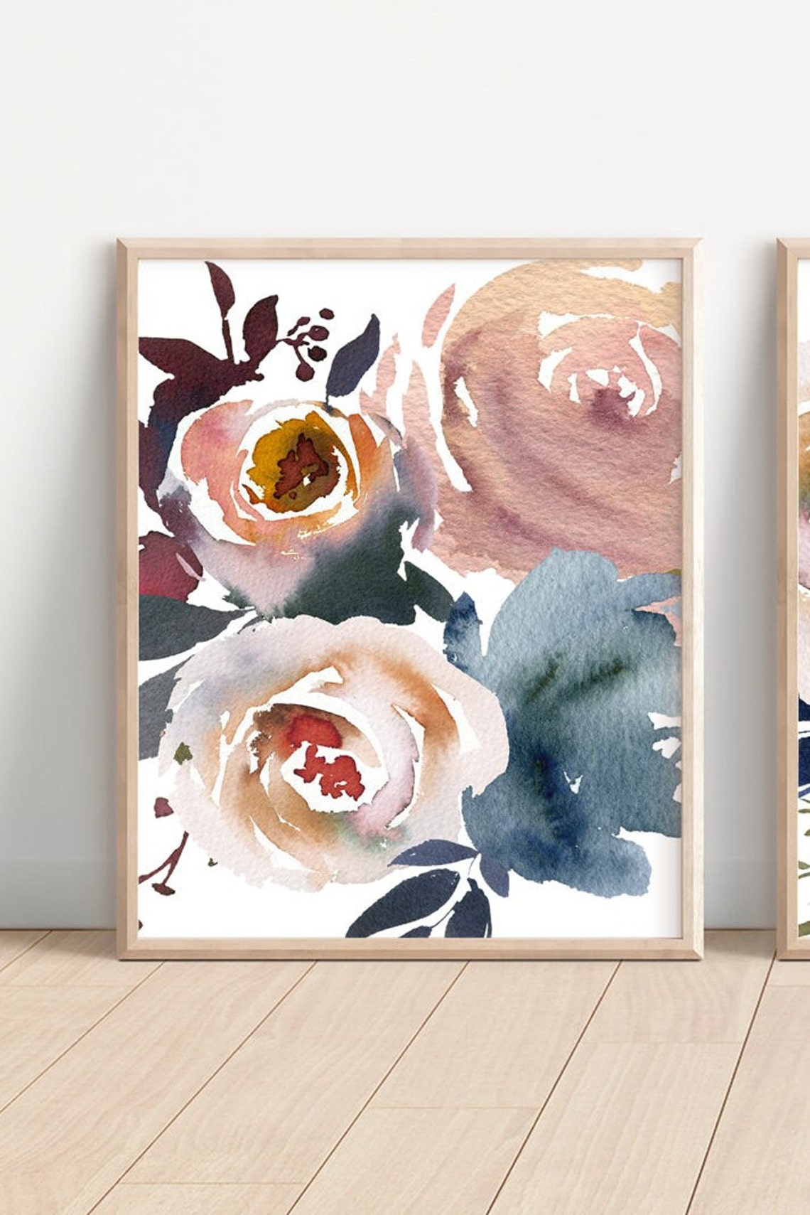 Watercolor Floral Wall Art Minimalist Wall Art Watercolor - Etsy