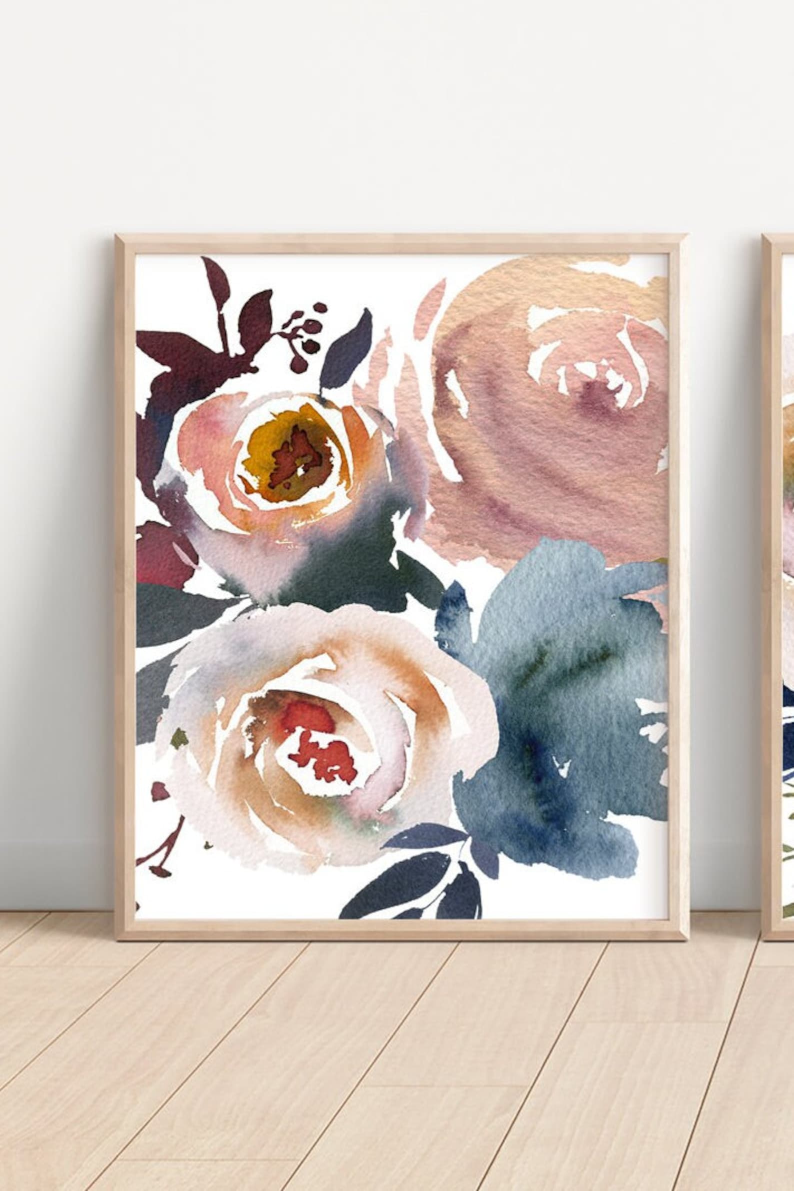 Watercolor Floral Wall Art Minimalist Wall Art Watercolor - Etsy