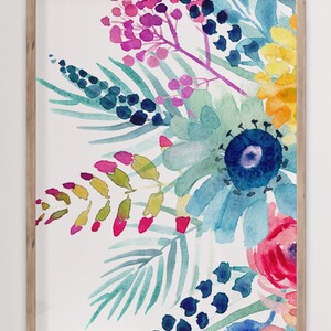 Watercolor Floral Wall Art, Watercolor Flower Art, Watercolor Decor ...