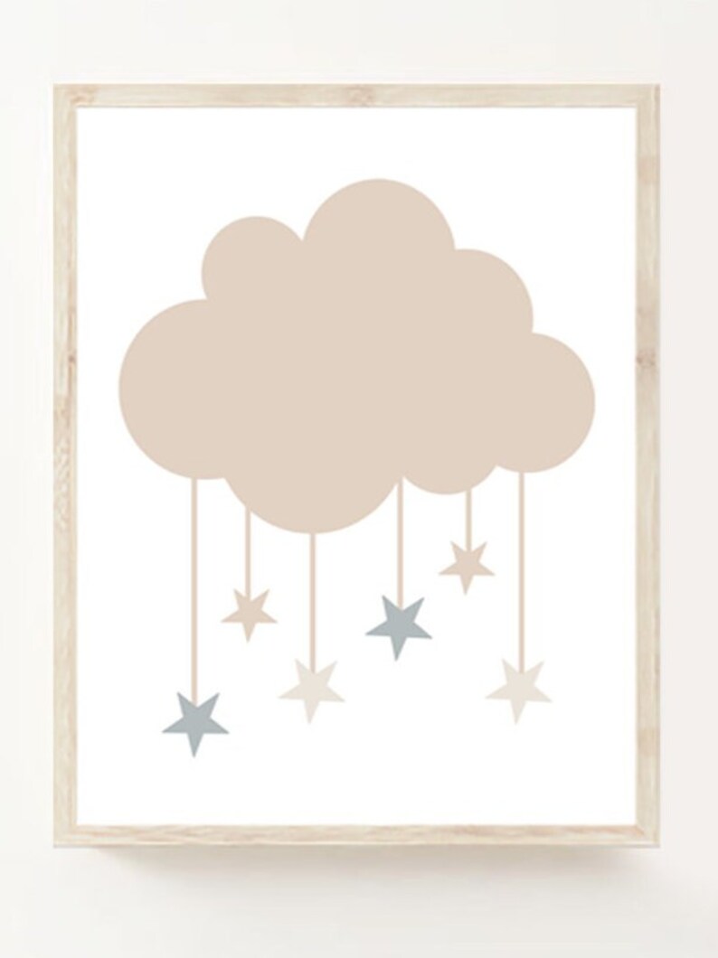Neutral Cloud Moon Twinkle Twinkle Little Star Set of 3 Prints - Etsy