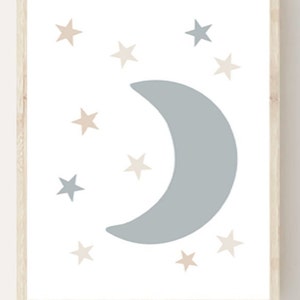Neutral Cloud Moon Twinkle Twinkle Little Star Printable Nursery Art ...
