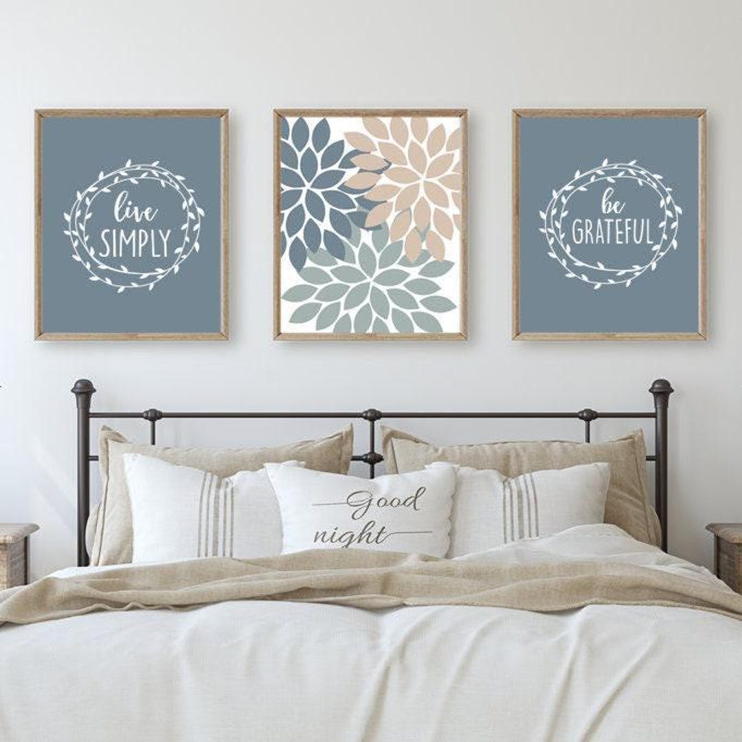 Floral Prints, Bedroom Wall Art, Farmhouse Wall Decor, Neutral Wall Art ...