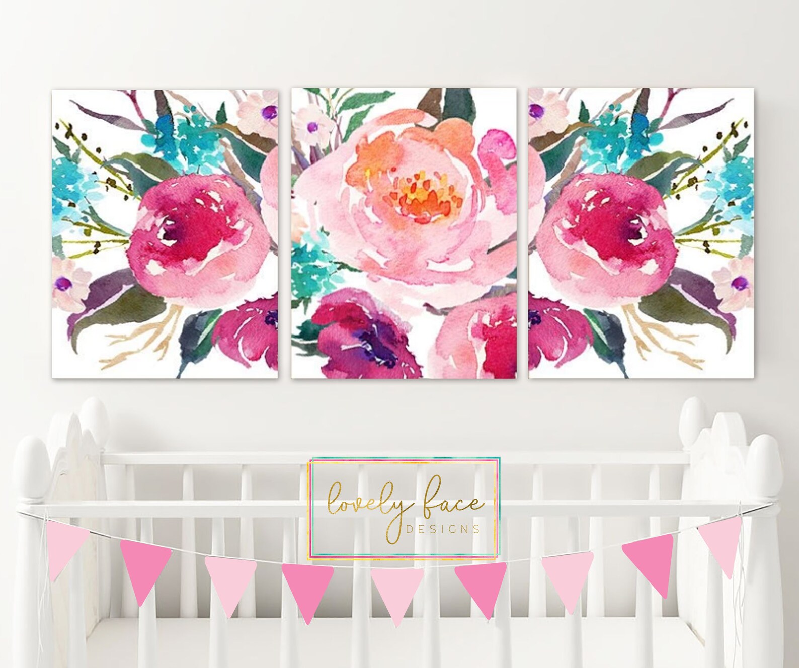 Watercolor Floral Wall Art Watercolor Flower Art Watercolor | Etsy