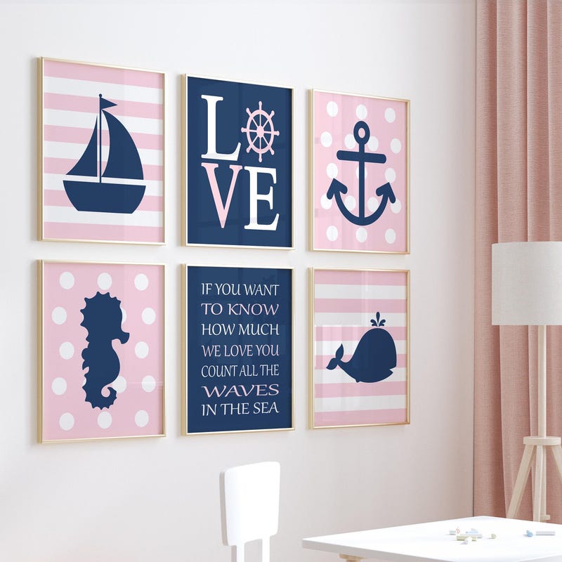 Navy Pink Nursery - Etsy