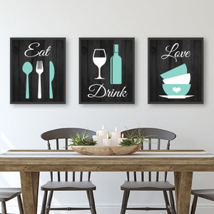 Eat Drink Love Kitchen Wall Art, Eat Drink Love Prints or Canvas ...