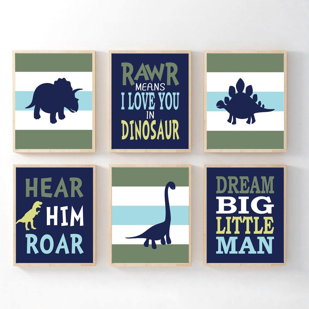 DINOSAUR Decor, Dinosaur Wall Art, Dinosaur Nursery Decor, Dinosaur ...