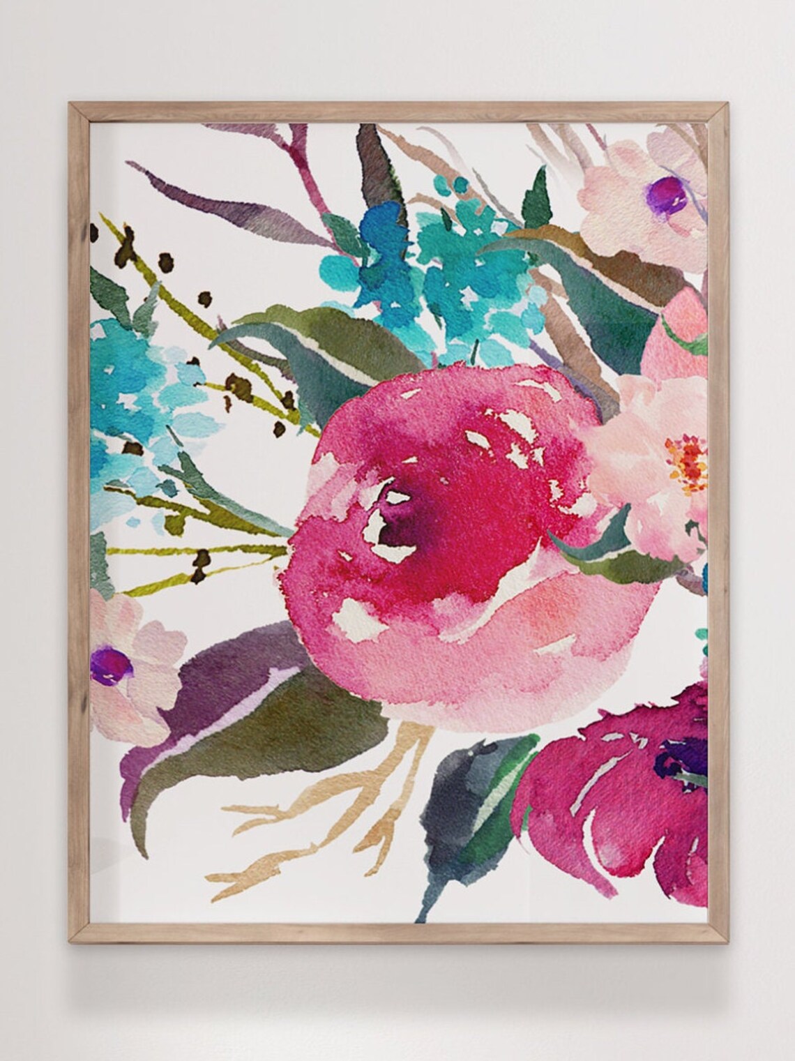Watercolor Floral Wall Art Watercolor Flower Art Watercolor - Etsy