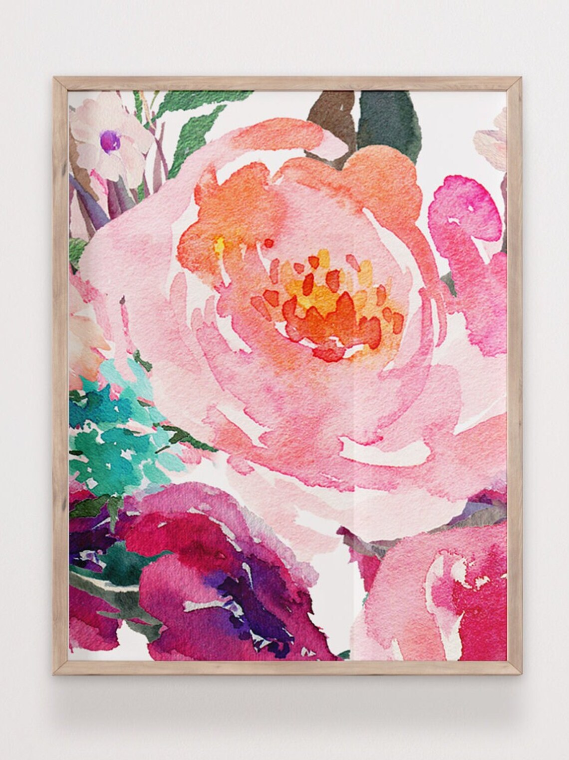 Watercolor Floral Wall Art Watercolor Flower Art Watercolor - Etsy