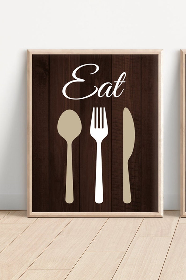 Eat Drink Love Kitchen Wall Art Eat Drink Love Prints or - Etsy