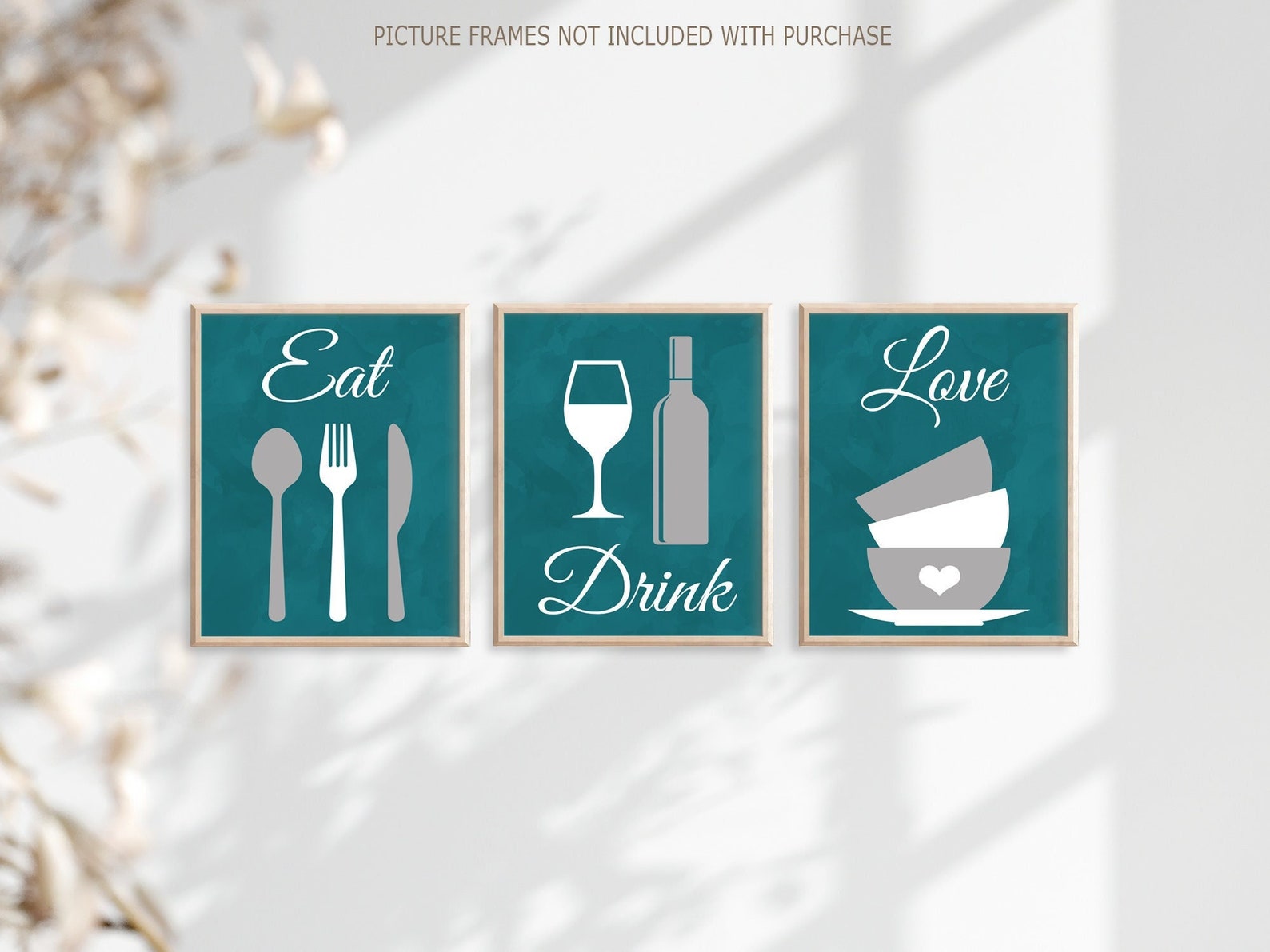 Eat Drink Love Kitchen Wall Art Eat Drink Love Prints or - Etsy