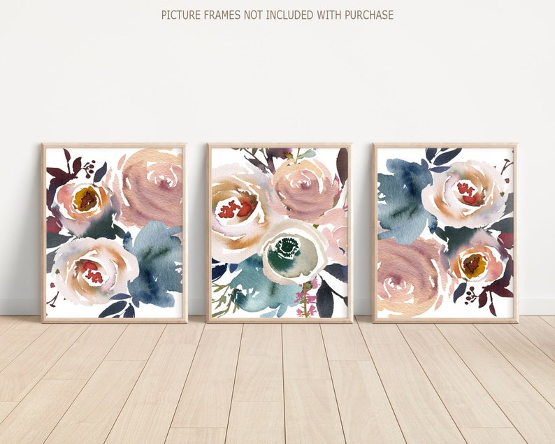 Watercolor Floral Wall Art Minimalist Wall Art Watercolor - Etsy
