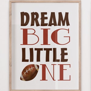 Football Nursery Decor, Dream Big Vintage Football Print for Boys ...