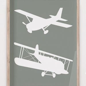 Neutral Airplane Nursery Art Prints, Baby Boy Airplane Nursery Wall ...