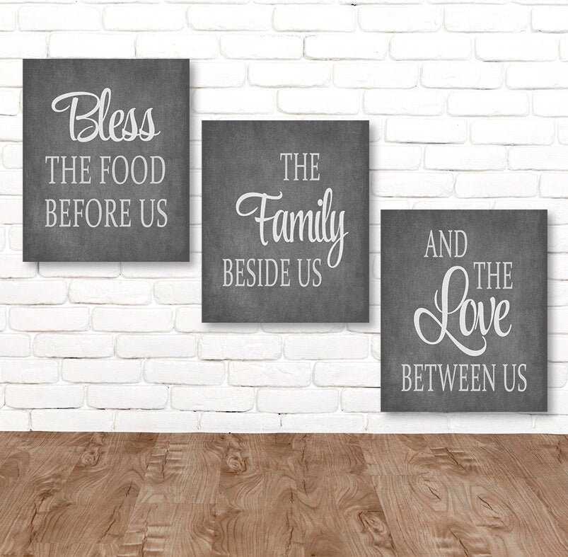 Kitchen Wall Art Prints or Canvas Kitchen Quote Decor Bless | Etsy
