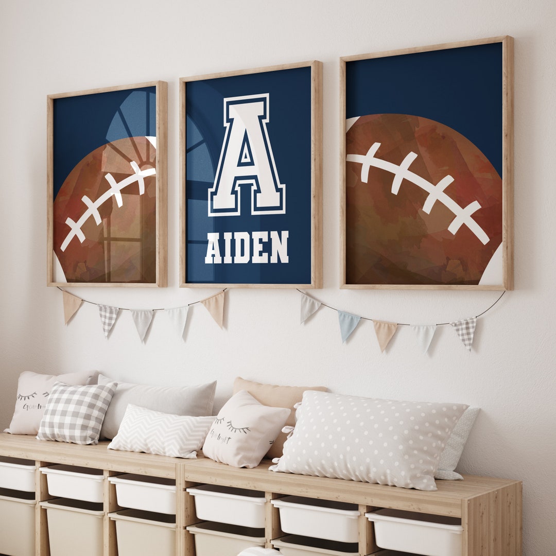 Football Nursery Decor, Personalized Football Print for Boys Football ...