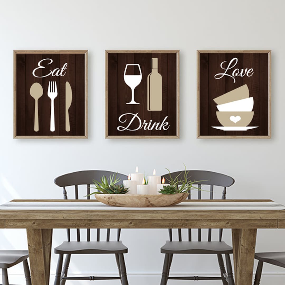 Eat Drink Love Kitchen Wall Art, Eat Drink Love Prints or Canvas ...