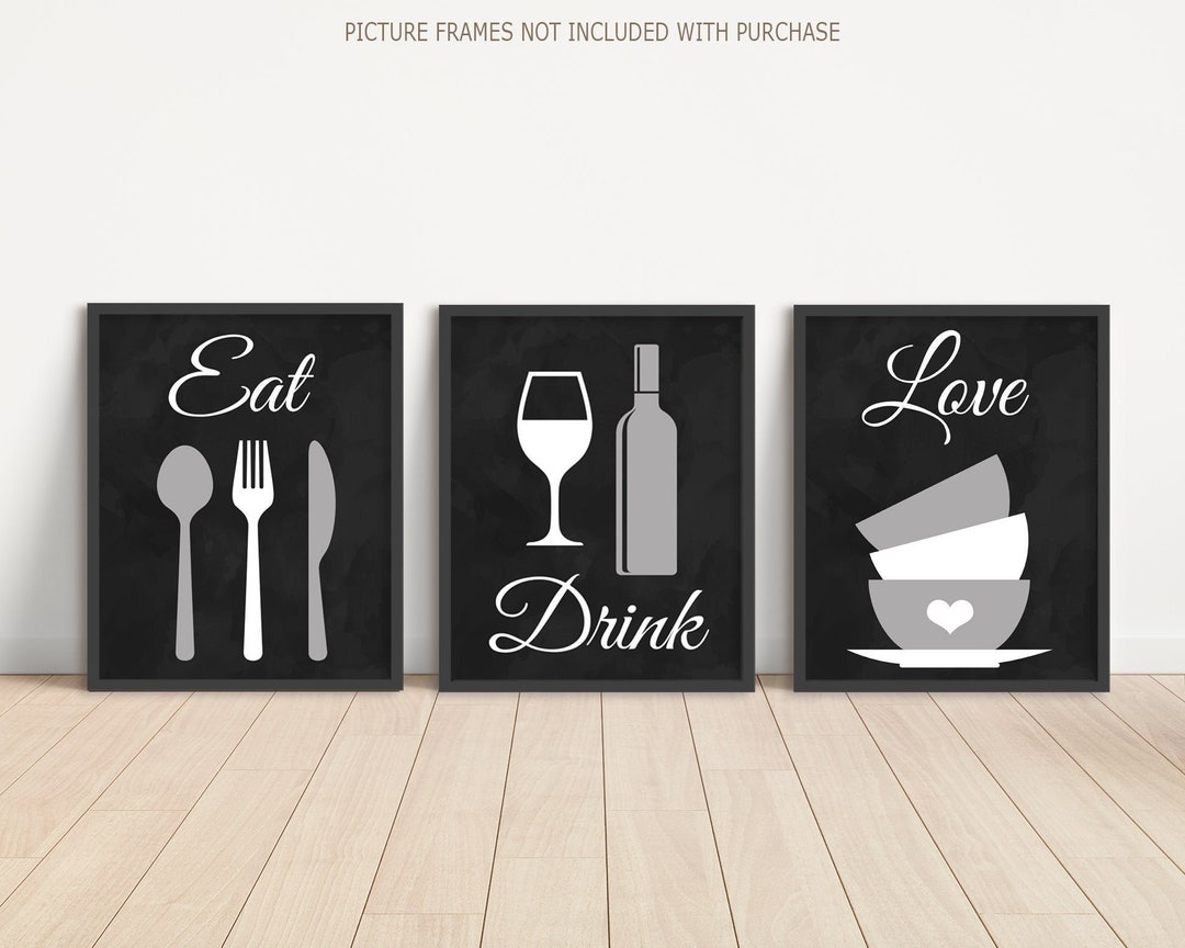 Eat Drink Love Kitchen Wall Art, Eat Drink Love Prints or Canvas ...