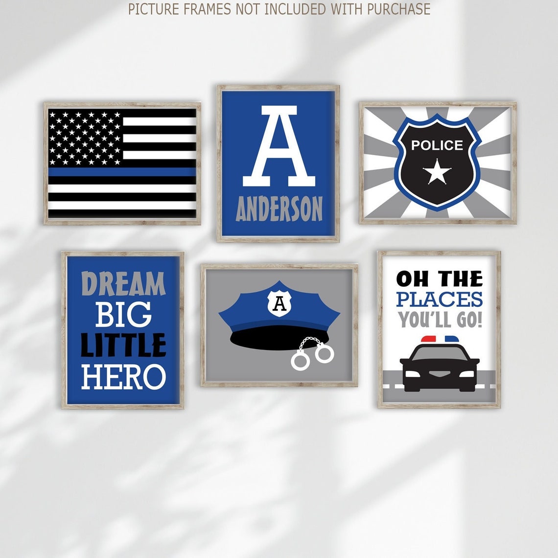 Police Nursery Wall Art Police Wall Decor Baby Boy Nursery - Etsy