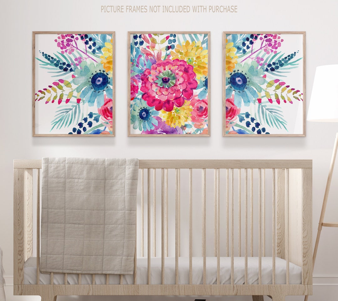 Watercolor Floral Wall Art, Watercolor Flower Art, Watercolor Decor ...