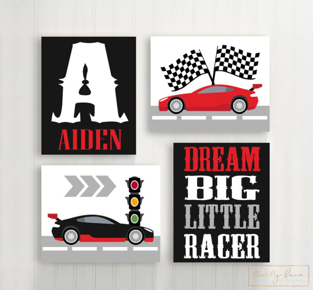 Race Car Wall Art, Boy Race Car Bedroom Decor, Race Car Prints or ...