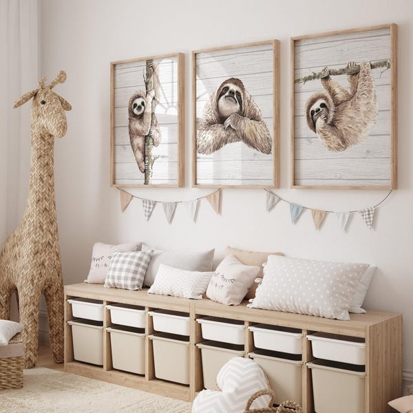Sloth Nursery Art - Etsy