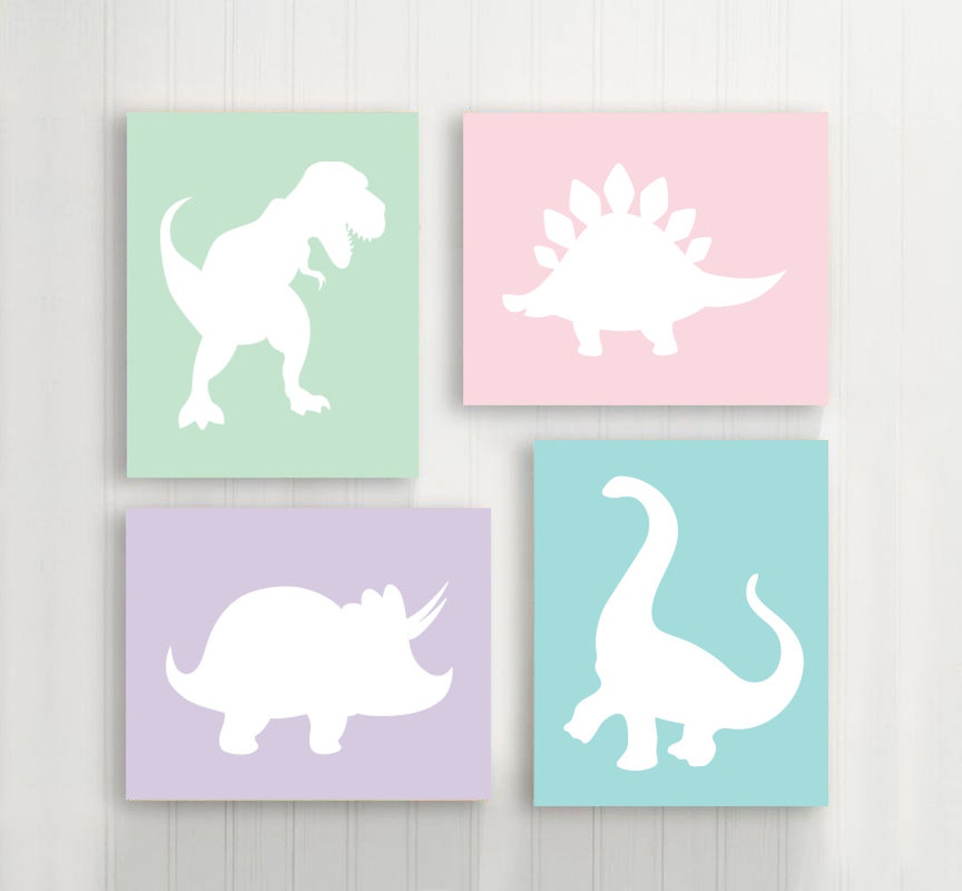 Girl Dinosaur Wall Art, Girl Dinosaur Pictures, Prints or Canvas ...