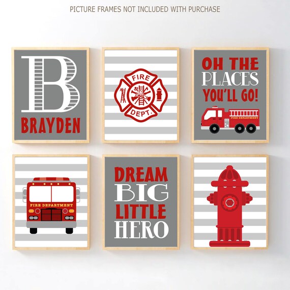 Fire Truck Nursery Wall Art Fire Truck Decor Canvas or Prints - Etsy