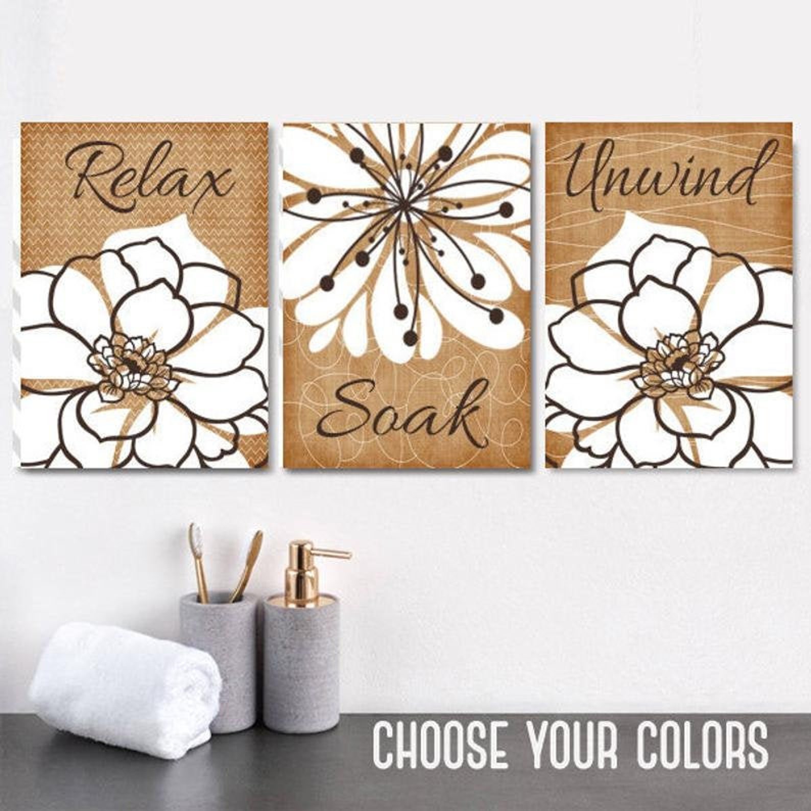 Bathroom Wall Art Prints or Canvas Relax Soak Unwind Seafoam - Etsy UK