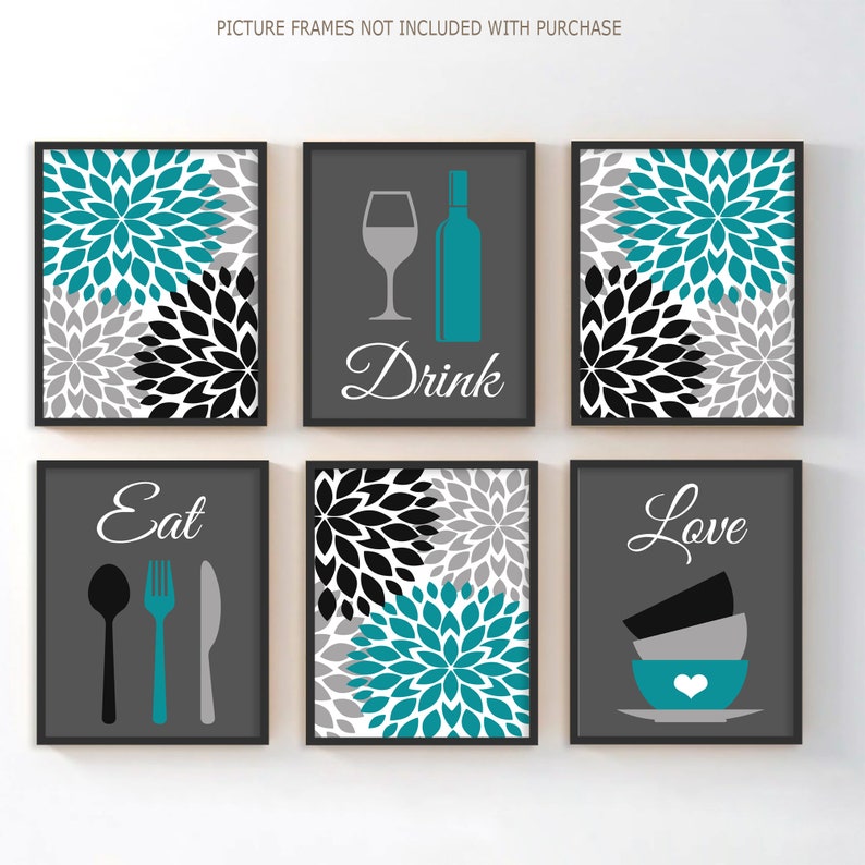Eat Drink Love Kitchen Wall Art Eat Drink Love Prints or - Etsy