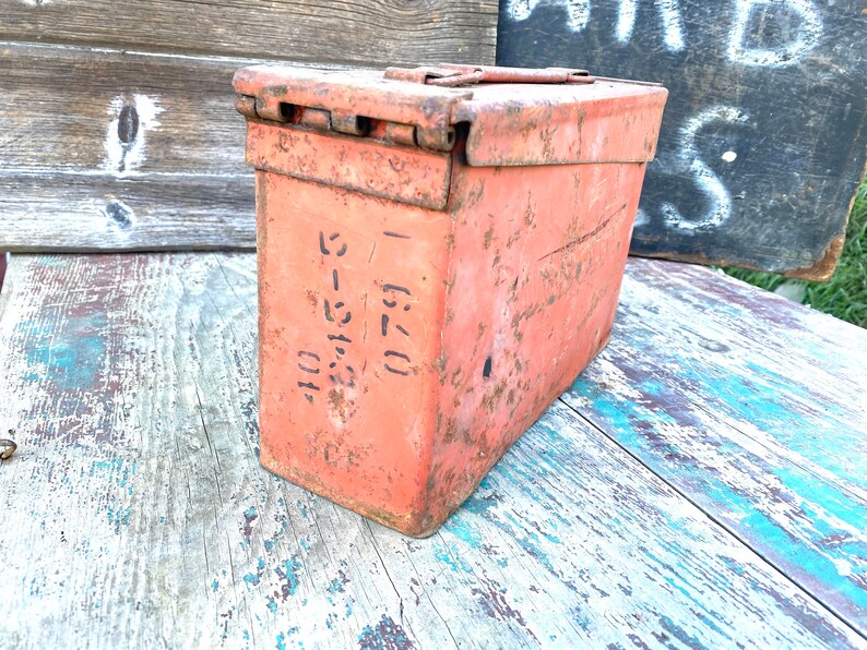 Distressed Orange CARBOLOY Metal Military Ammo Box Crate W/ | Etsy
