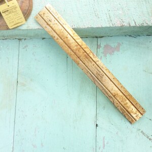 Antique the Golden Measure Metal 12 Advertising Ruler Measuring Stick ...