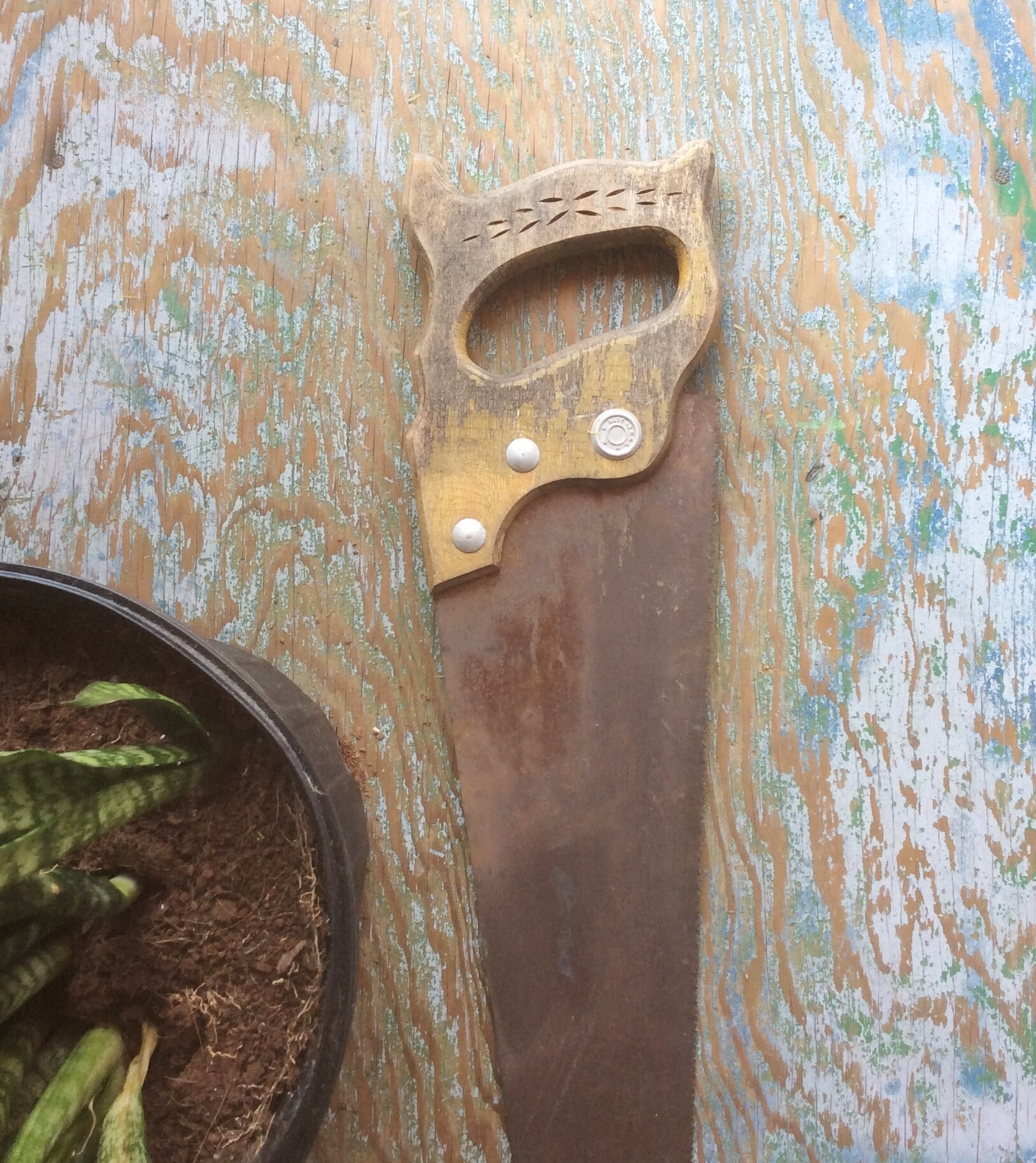 Vintage Metal Saw W/ Hand Carved & Etched Wood Handle made in Usa ...