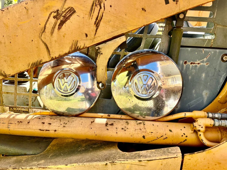 Vintage Pair of 10 Inch OEM Volkswagen Beetle Ghia Chrome Hub Caps ...