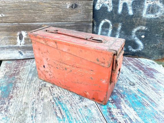 Distressed Orange CARBOLOY Metal Military Ammo Box Crate W/ - Etsy