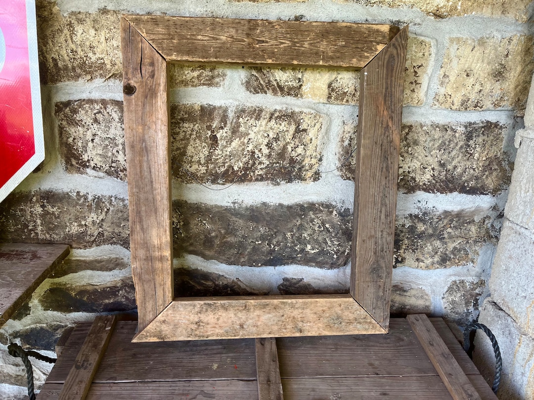 Large Primitive Handmade Wood Picture Frame 26” Inch X 22.5” Inch ...