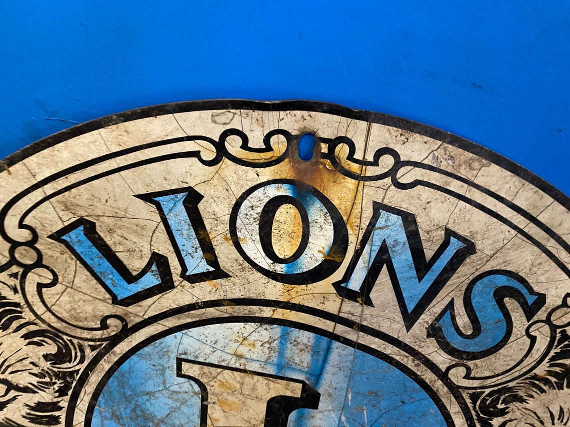 Antique Porcelain Metal LIONS INTERNATIONAL Sign 30 Inch | Etsy